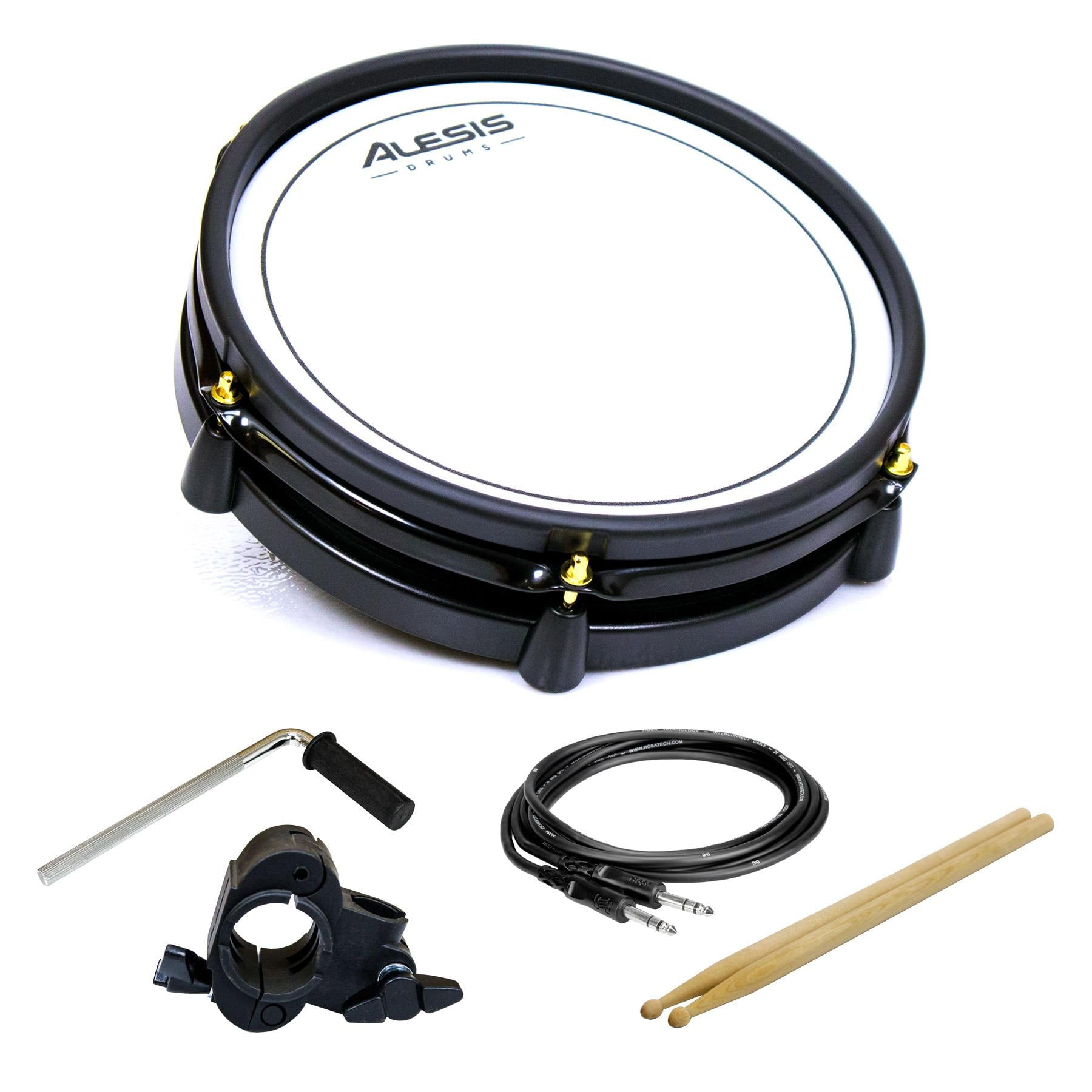 Alesis 10" Dual-Zone Mesh Electronic Drum Pad with Clamp, L-Rod, TRS ...