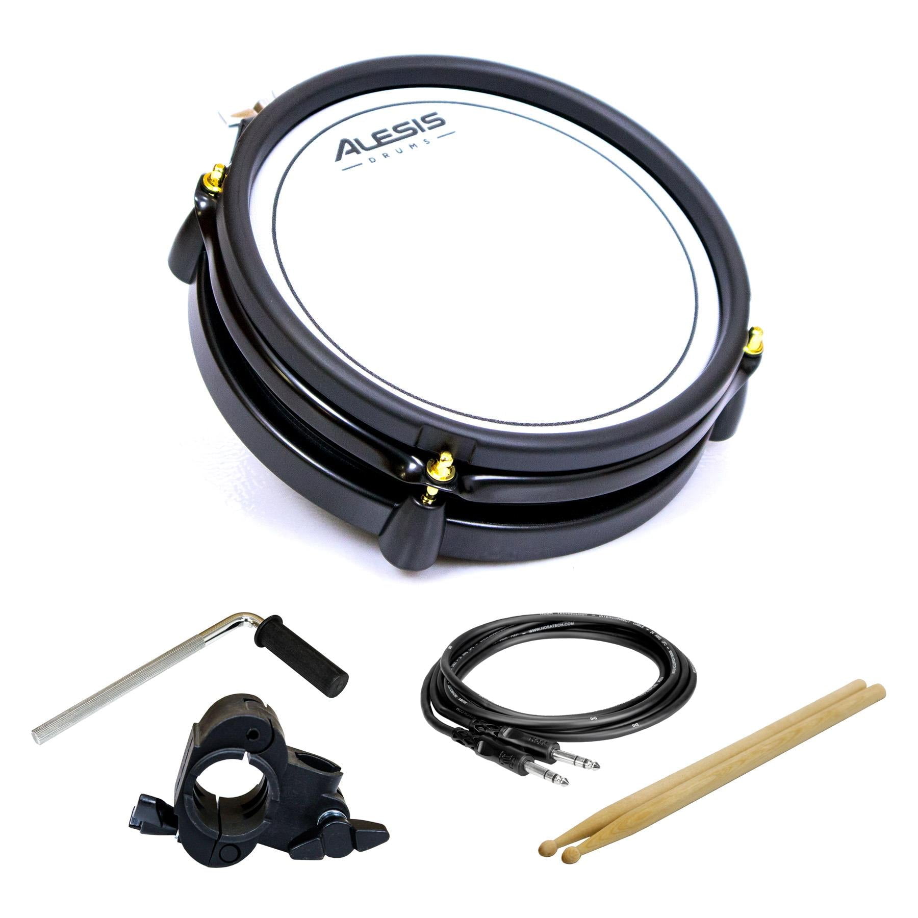 Alesis 8" Dual-Zone Mesh Electronic Drum Pad with Clamp, L-Rod, TRS ...