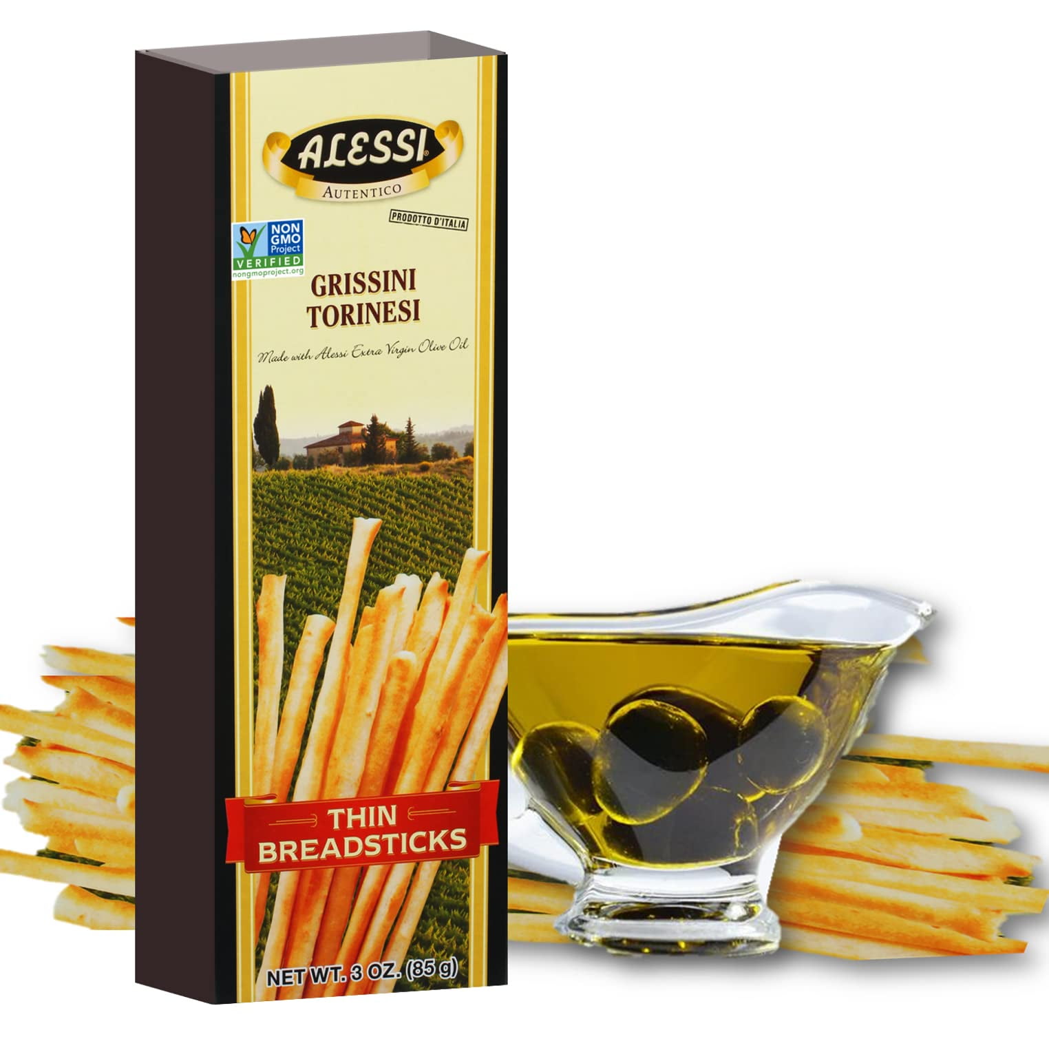 Alessi Imported Breadsticks, Thin Autentico Italian Crispy Bread Sticks ...