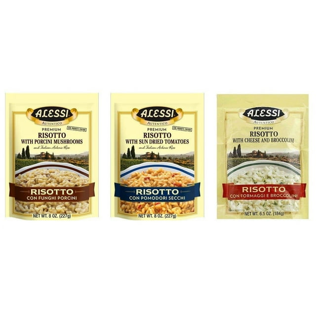 Alessi Premium Risotto 3 Flavor Variety Bundle, Sun Dried Tomatoes ...