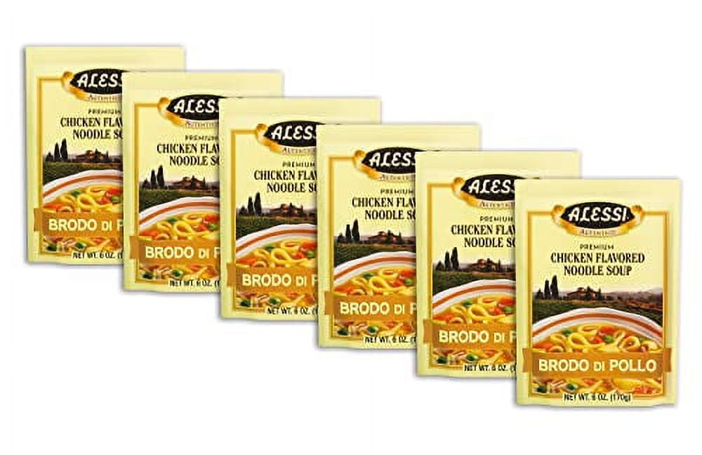 Alessi Soup Mix Brodo di Pollo Chicken Flavored Noodle Soup 6oz. (Pack ...