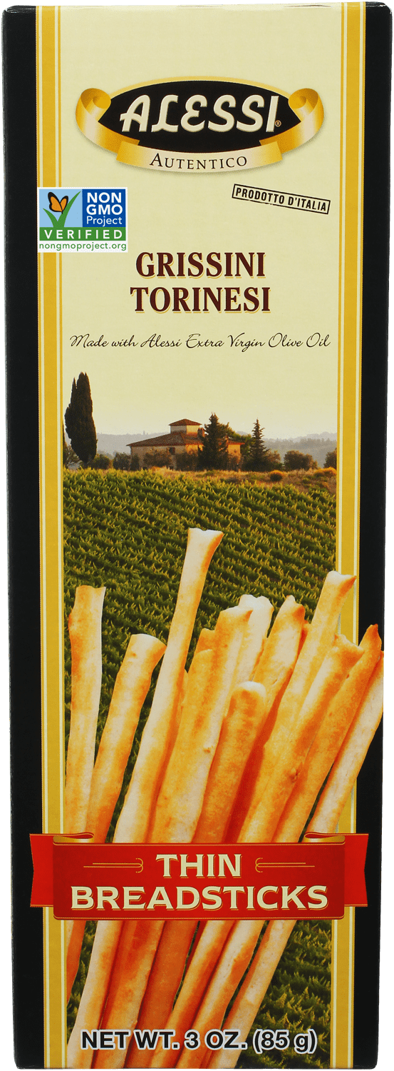 Alessi Italian Crisp Thin Wheat Breadsticks, Ready to Eat, 3 oz Boxes ...