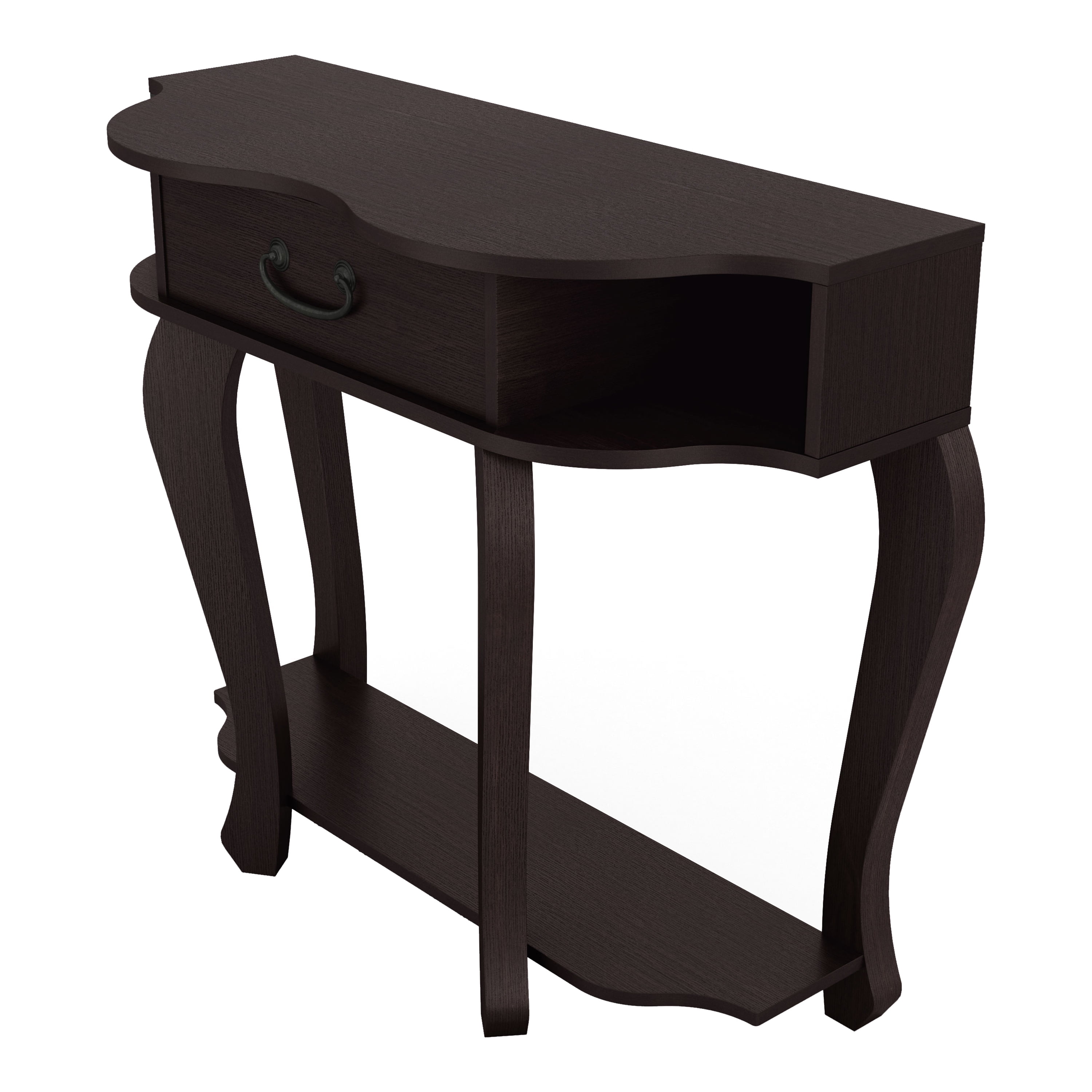 Alessia Indoor 3-Shelf and 1-Drawer Wood Espresso Console Table for ...