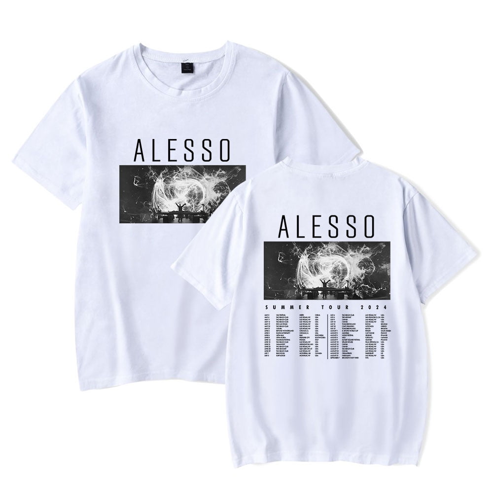 Alesso Tour 2024 Merch T-Shirt Women Men Crewneck Short Sleeve Summer ...
