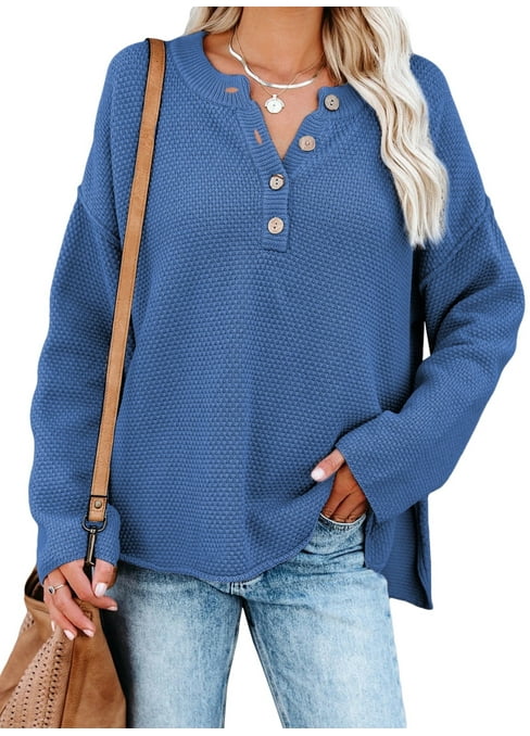 MOA COLLECTION Women's Solid Casual Loose Fit Long Sleeve Pocket Open ...