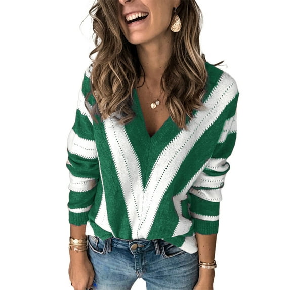 Aleumdr Women's V Neck Sweater, Oversized Lightweight Long Sleeve ...