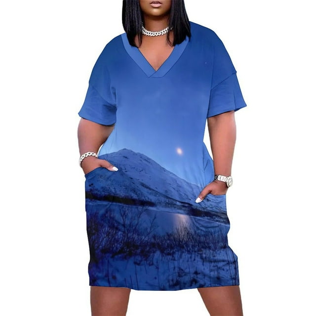 Aleutian Life Blue Hour Loose Pocket Dress Woman fashion dresses women summer 2025 - Walmart.com