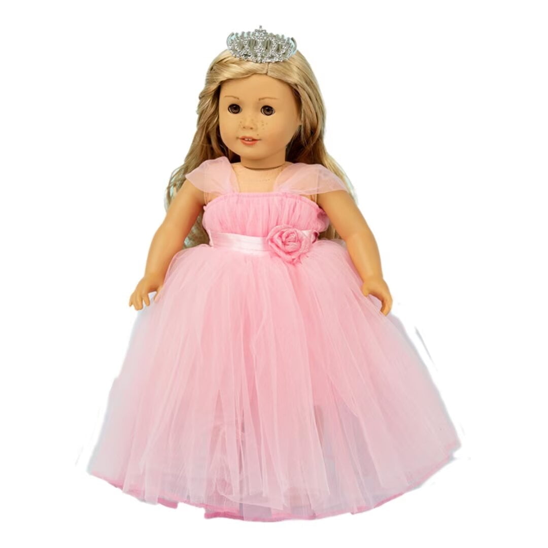 AlevRam 1 Pcs 18 inch Doll Wedding Dress with Crown 18 inch Doll Dress ...