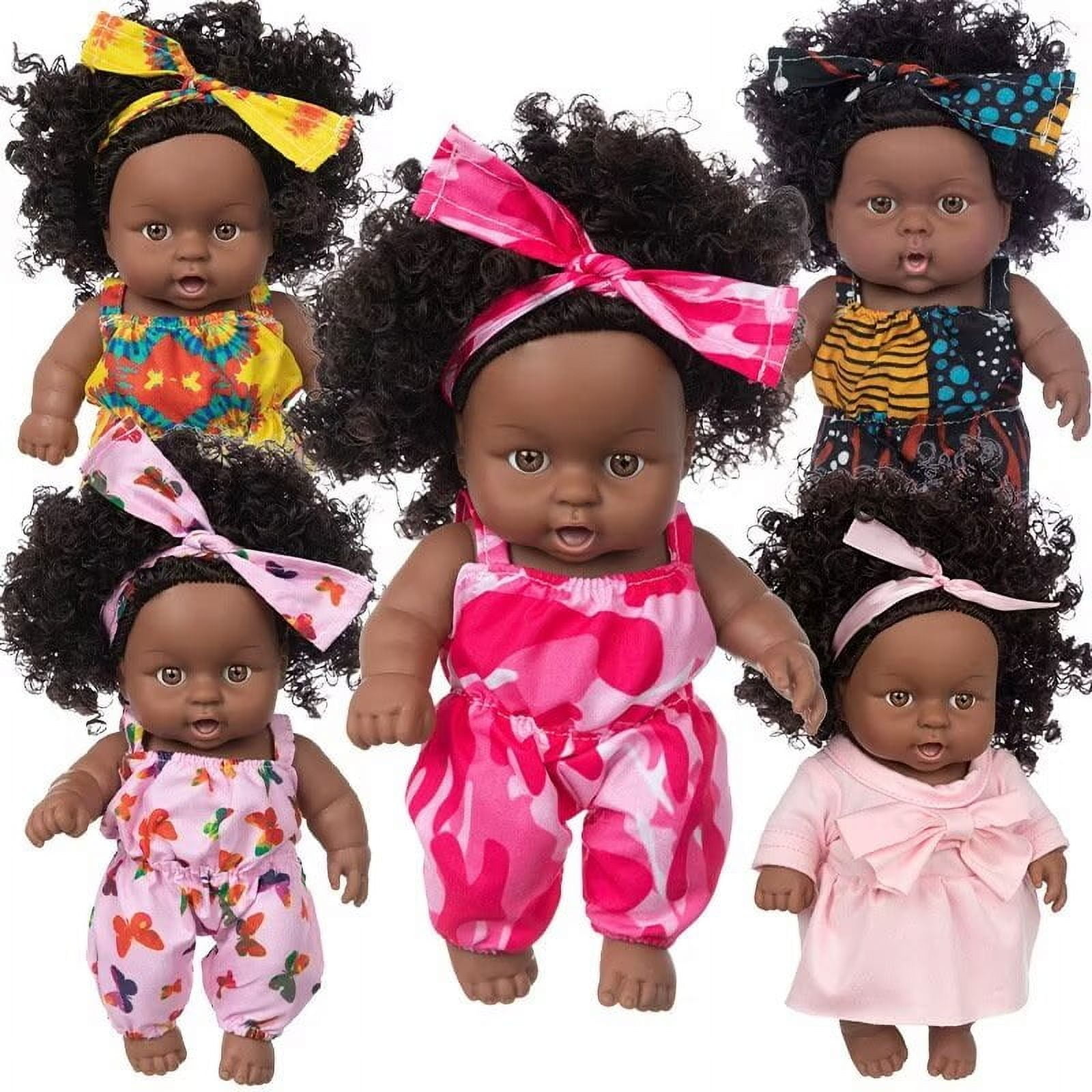 AlevRam 2 Pcs Black Doll Kids Gift 8 inch African American Body Doll ...