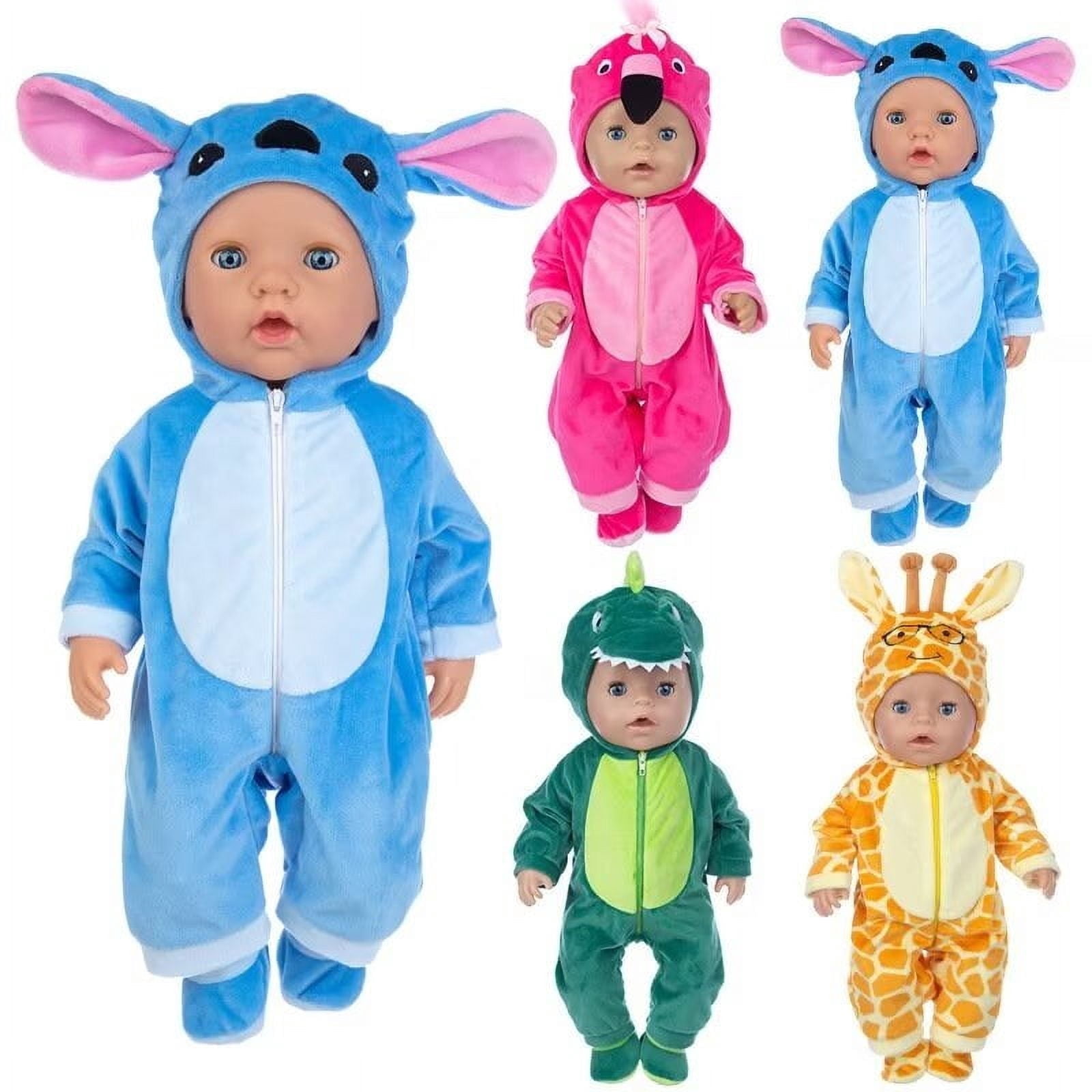 AlevRam 4 Sets 18 inch Baby Dolls Clothes 18" Doll Bodsuit Cute ...