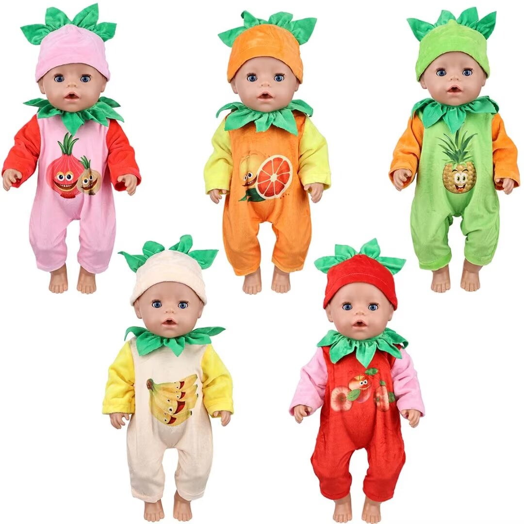 AlevRam 5 Sets 18 inch Doll Clothes Set Cute Furit Pattern Doll ...