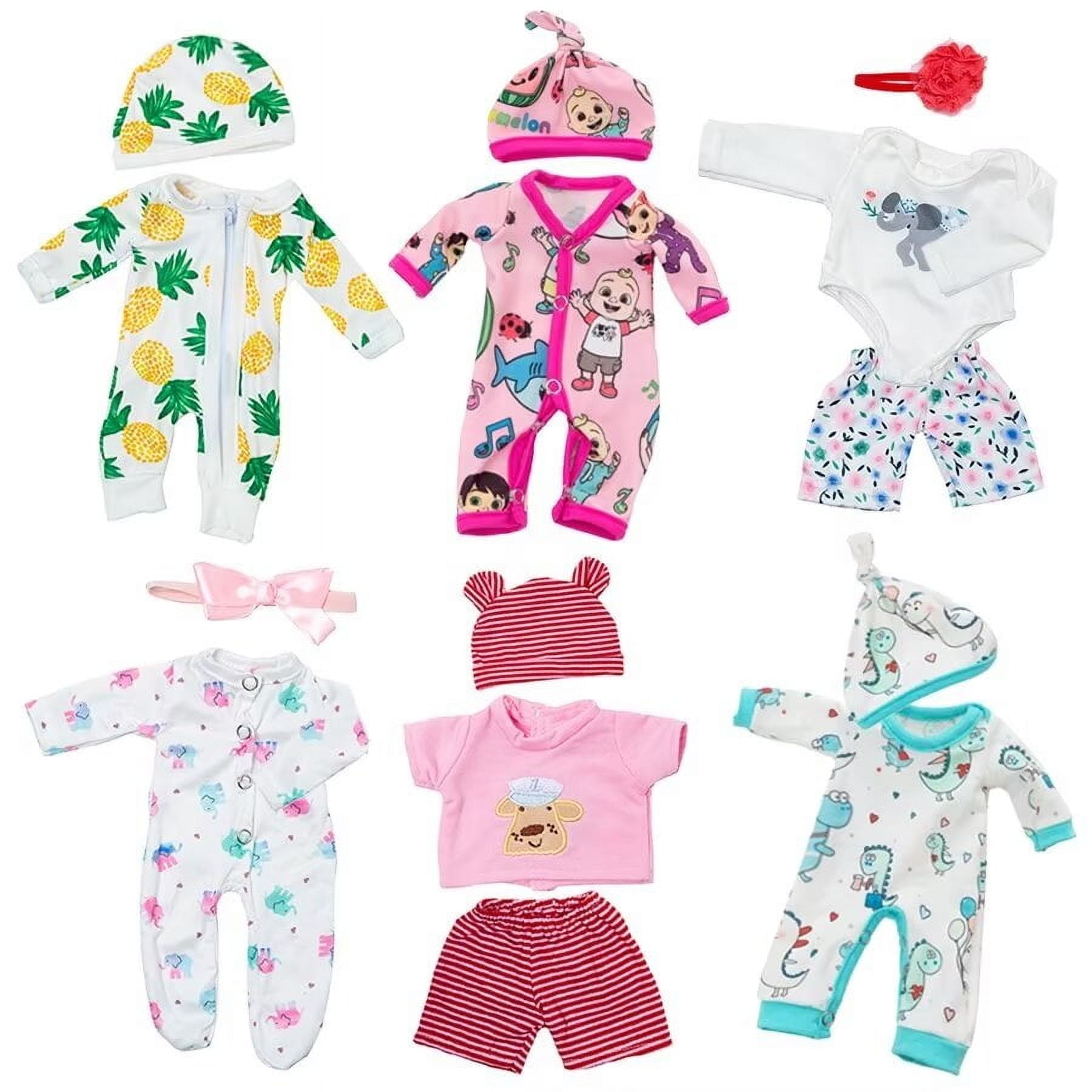 AlevRam 6 Sets 12 inch Baby Dolls Clothes 12" Doll Bodsuit Doll Clothes ...