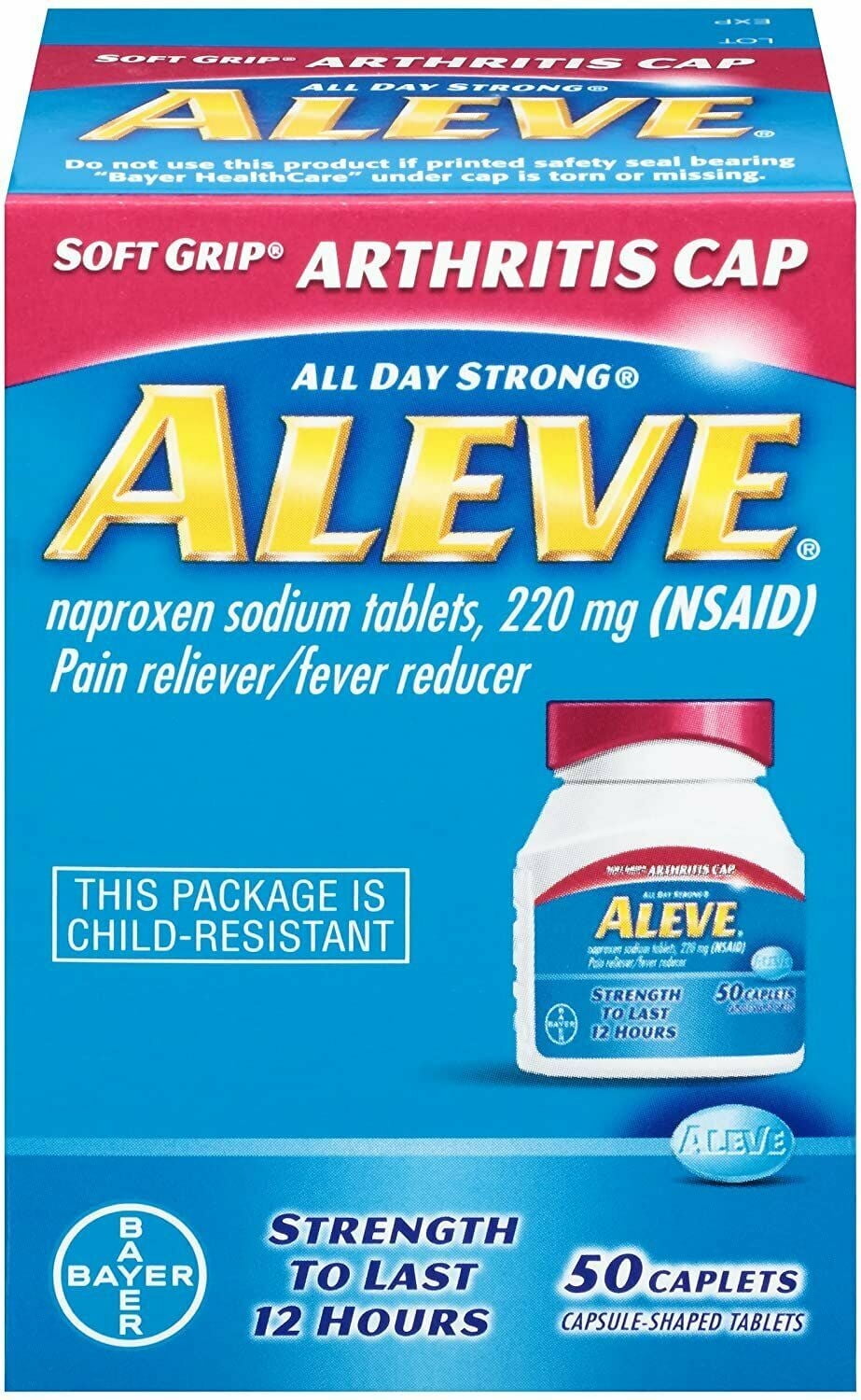 Aleve Caplets Soft Grip Arthritis Cap, 50 ea pack of 2 - Walmart.com