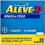 Aleve-D Sinus & Cold Medicine, 12 Hour Multi-Symptom Relief Caplets, 20 ...