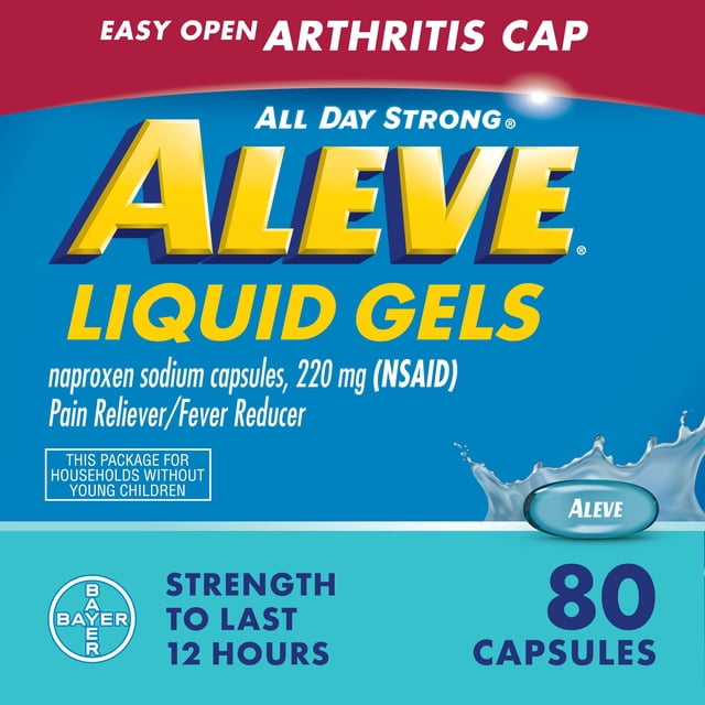 Aleve Liquid Gels Easy Open Arthritis Cap Naproxen Sodium Pain Reliever ...