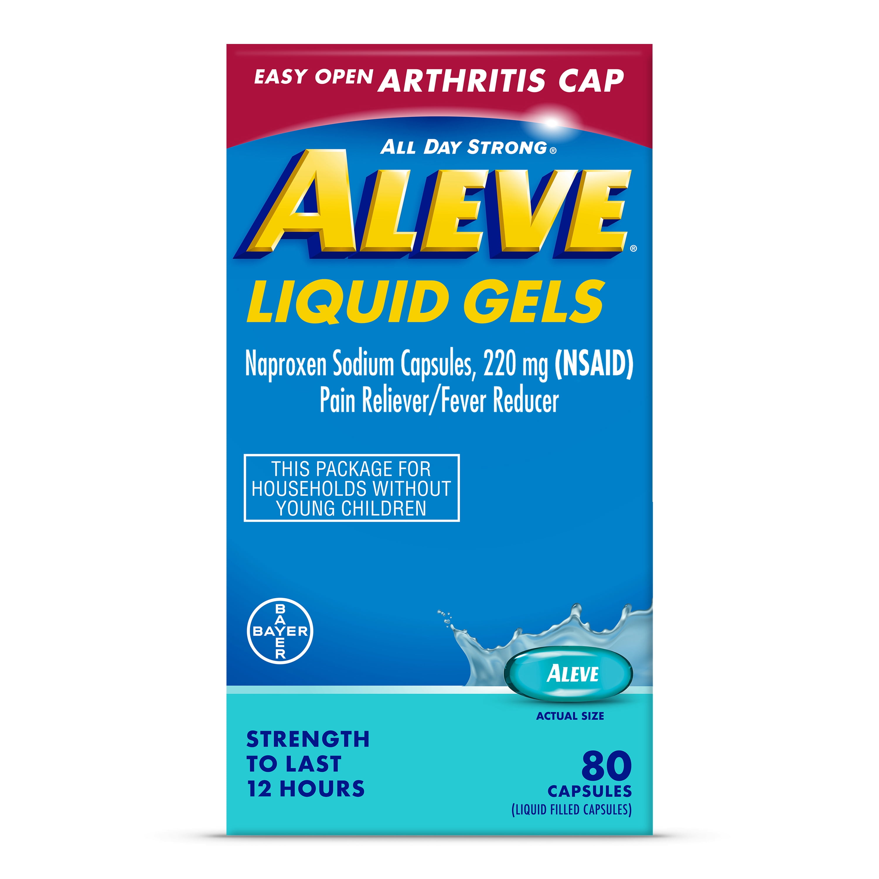 Aleve Liquid Gels Easy Open Arthritis Cap Naproxen Sodium Pain Reliever ...