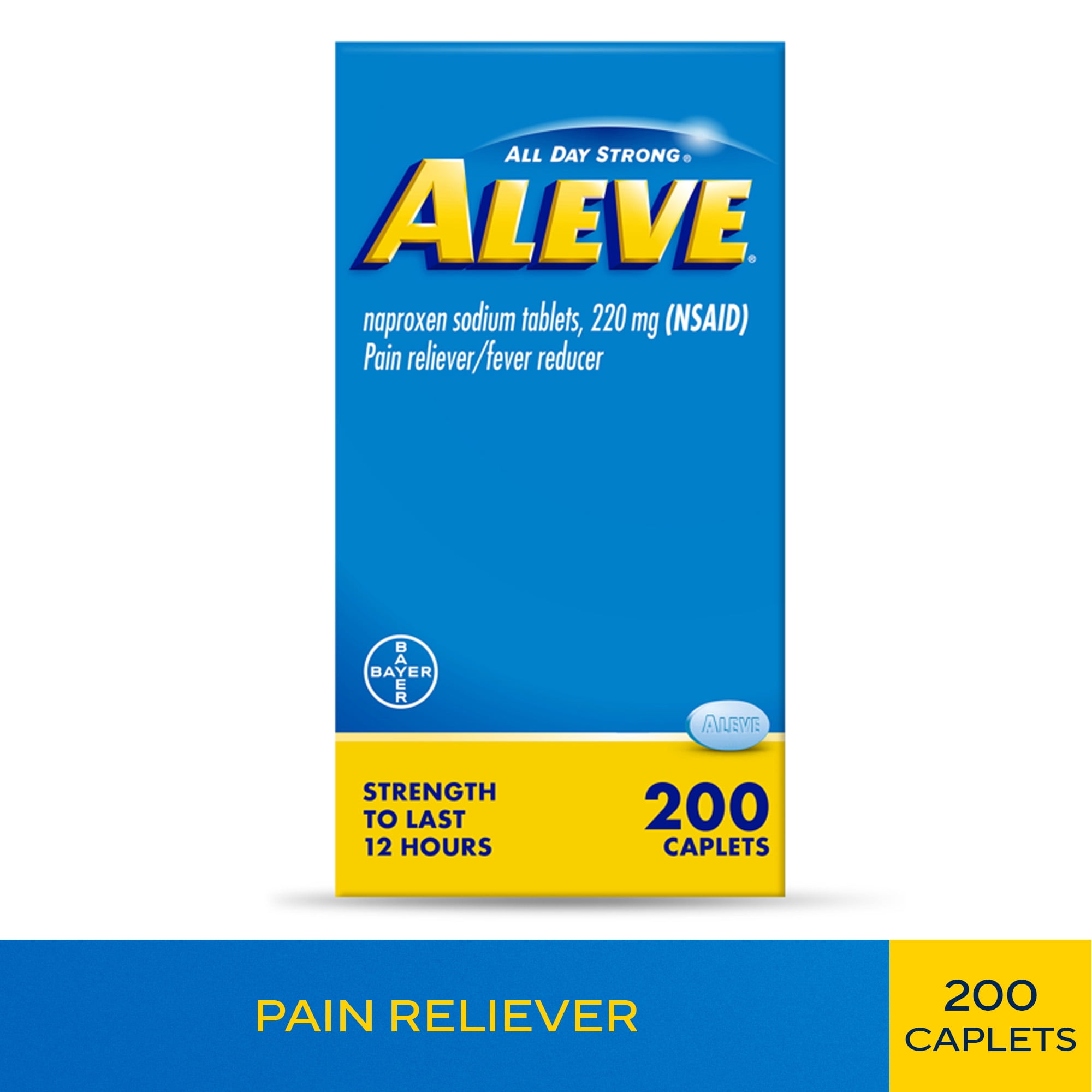 Aleve Arthritis Strength Relief Caplets, Day Muscle & Back Pain Pills ...