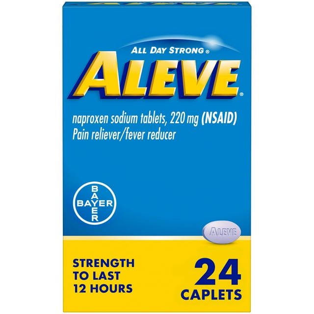 Aleve Pain Reliever Naproxen Sodium Caplets ‐ 24 Count, 2 Pack ...