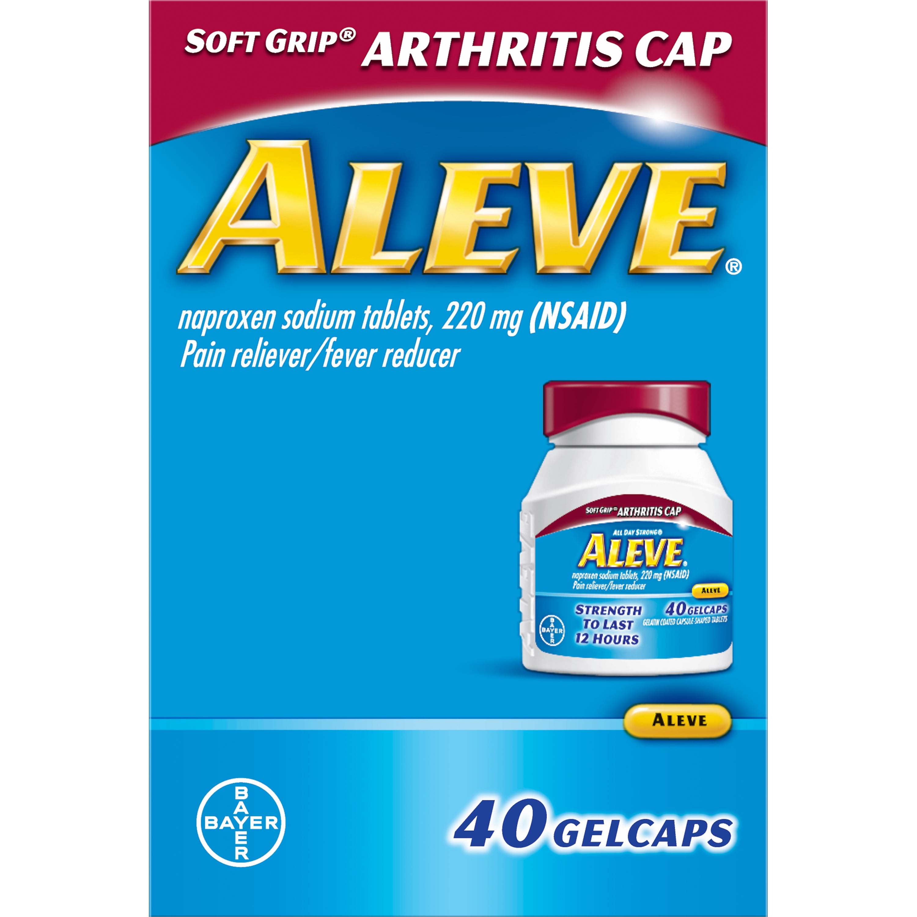 Aleve Soft Grip Arthritis Cap Pain Reliever/Fever Reducer Naproxen ...