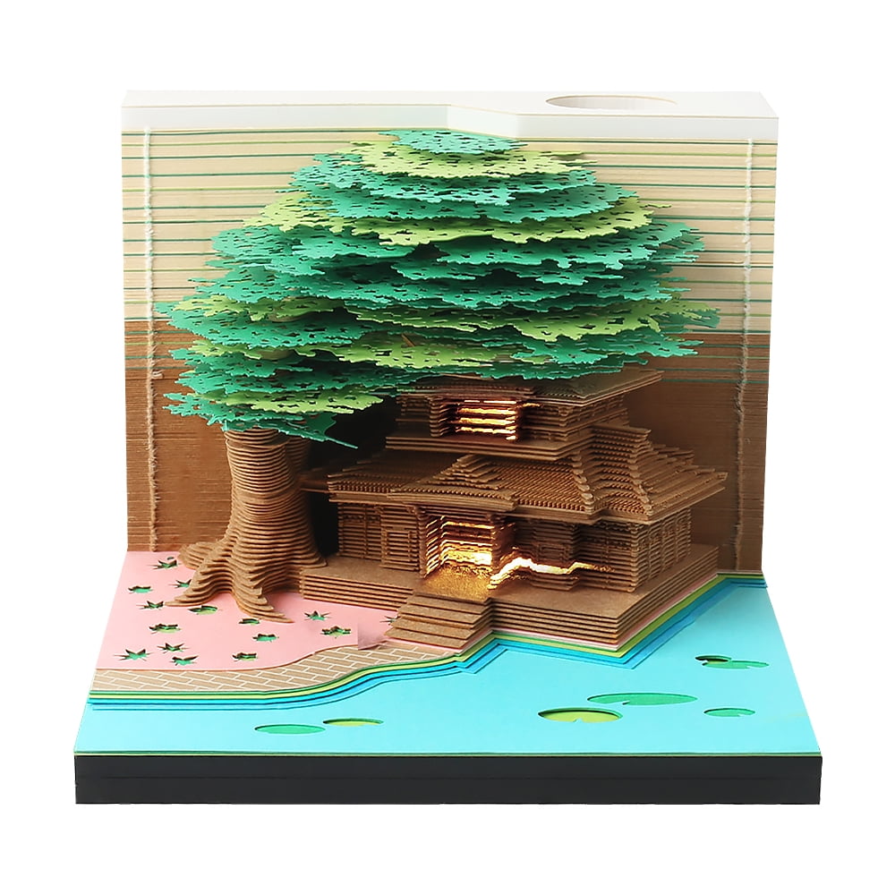 Alex 2025 Desktop Calendar with 3D Sakura Treehouse Notepad, Creative ...