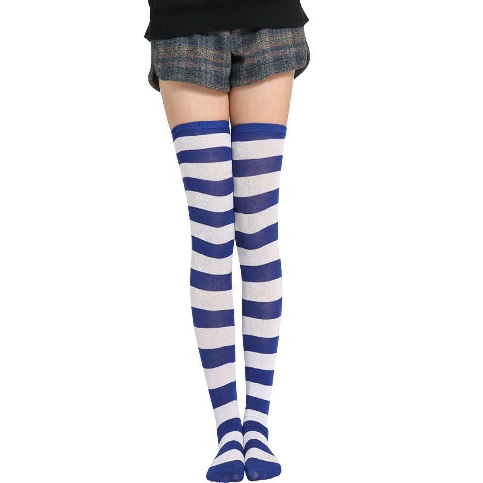 Alex 2025 JK Woman Cosplay Stockings, Black and Red Striped Lolita Long Socks, Over-the-Knee ...