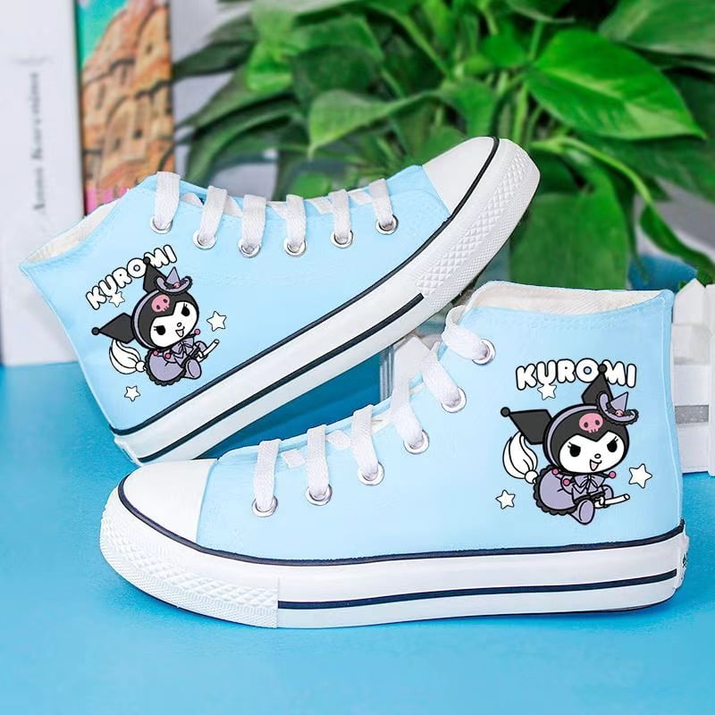 Alex 2025 Pink Kuromi Print High-Top Canvas Sneakers for Women, Korean ...