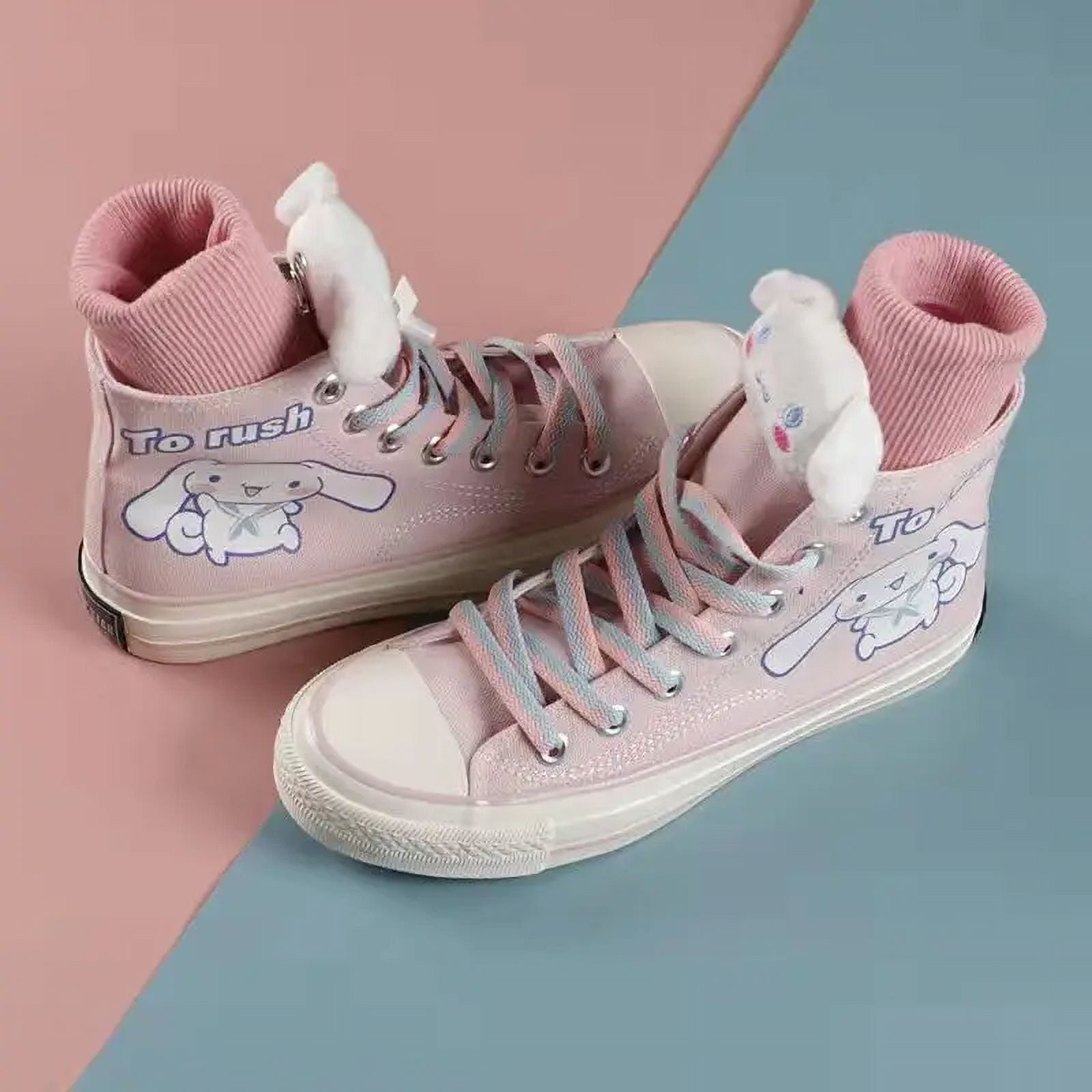 Alex 2025 Sanrio Cinnamoroll High-Top Canvas Sneakers, Cute Preppy ...