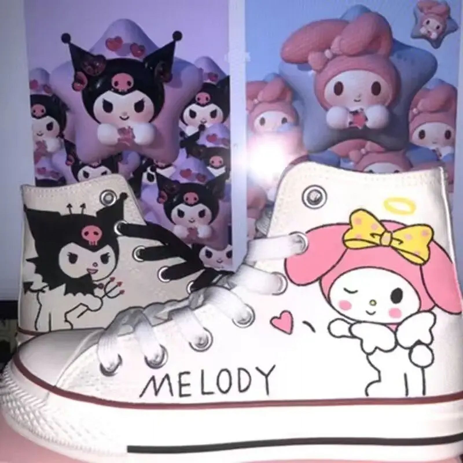 Alex 2025 Sanrio My Melody High-Top Canvas Sneakers, New Kuromi Print ...