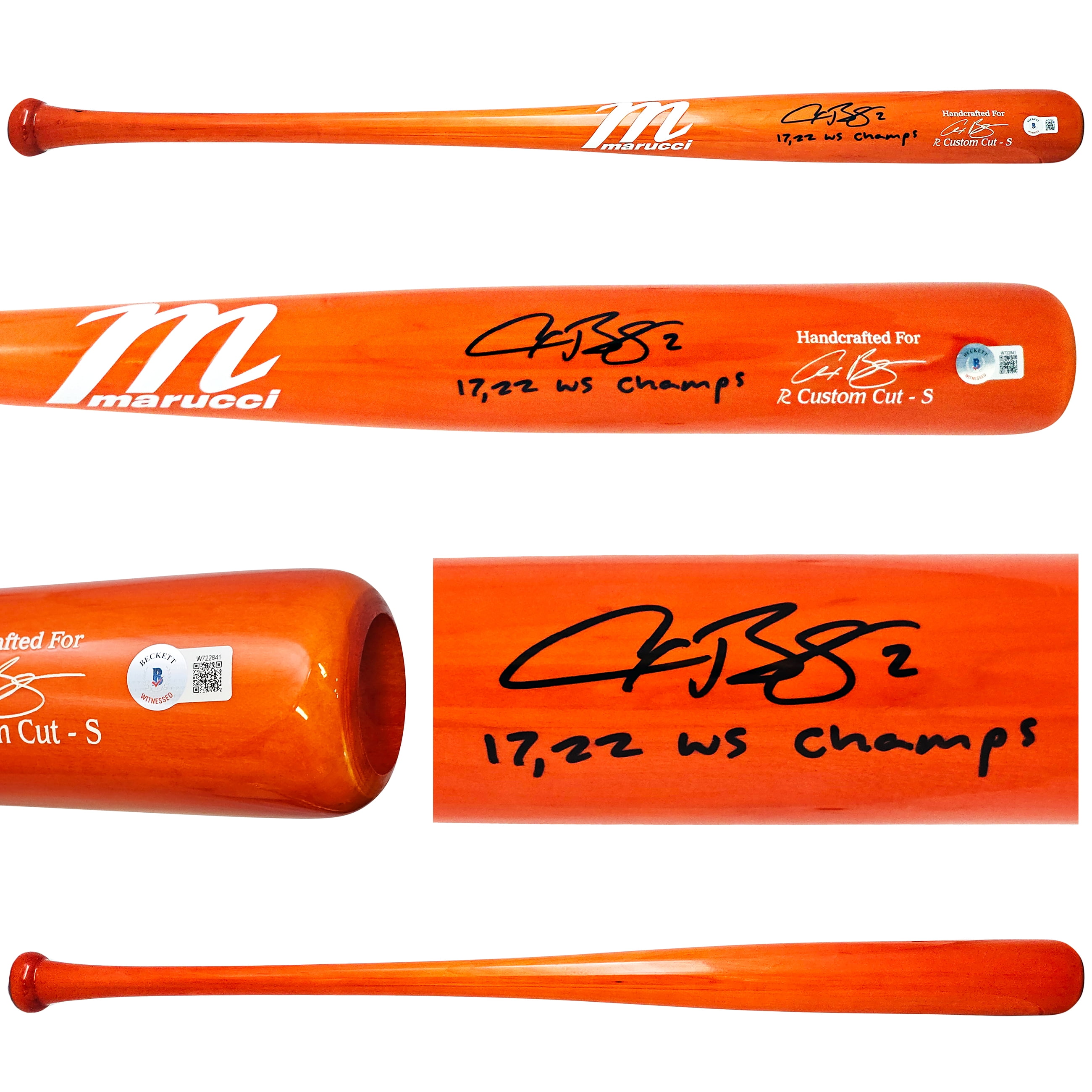 Alex Bregman Autographed Orange Marucci Player Model Bat Houston Astros ...