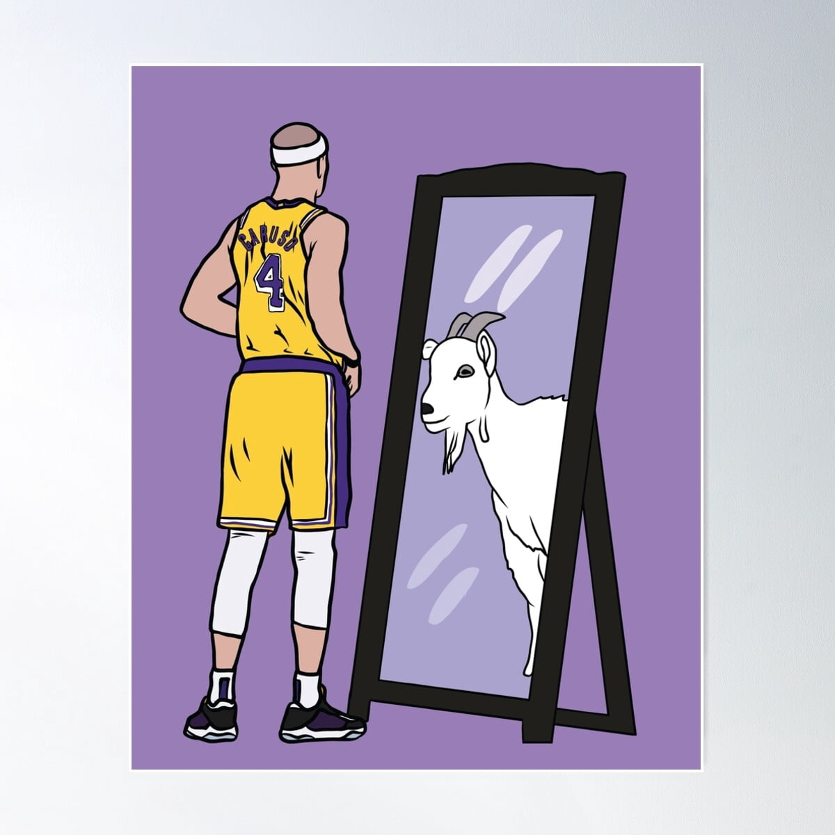 Alex Caruso Mirror Goat Poster Wall Art, Modern Wall Decor, 8x12 ...