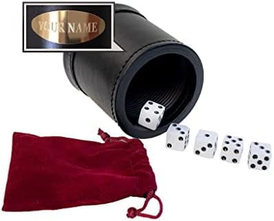 Alex Cramer Golden Gate Dice Shaker Cup Set - 5 White Dice, Drawstring ...