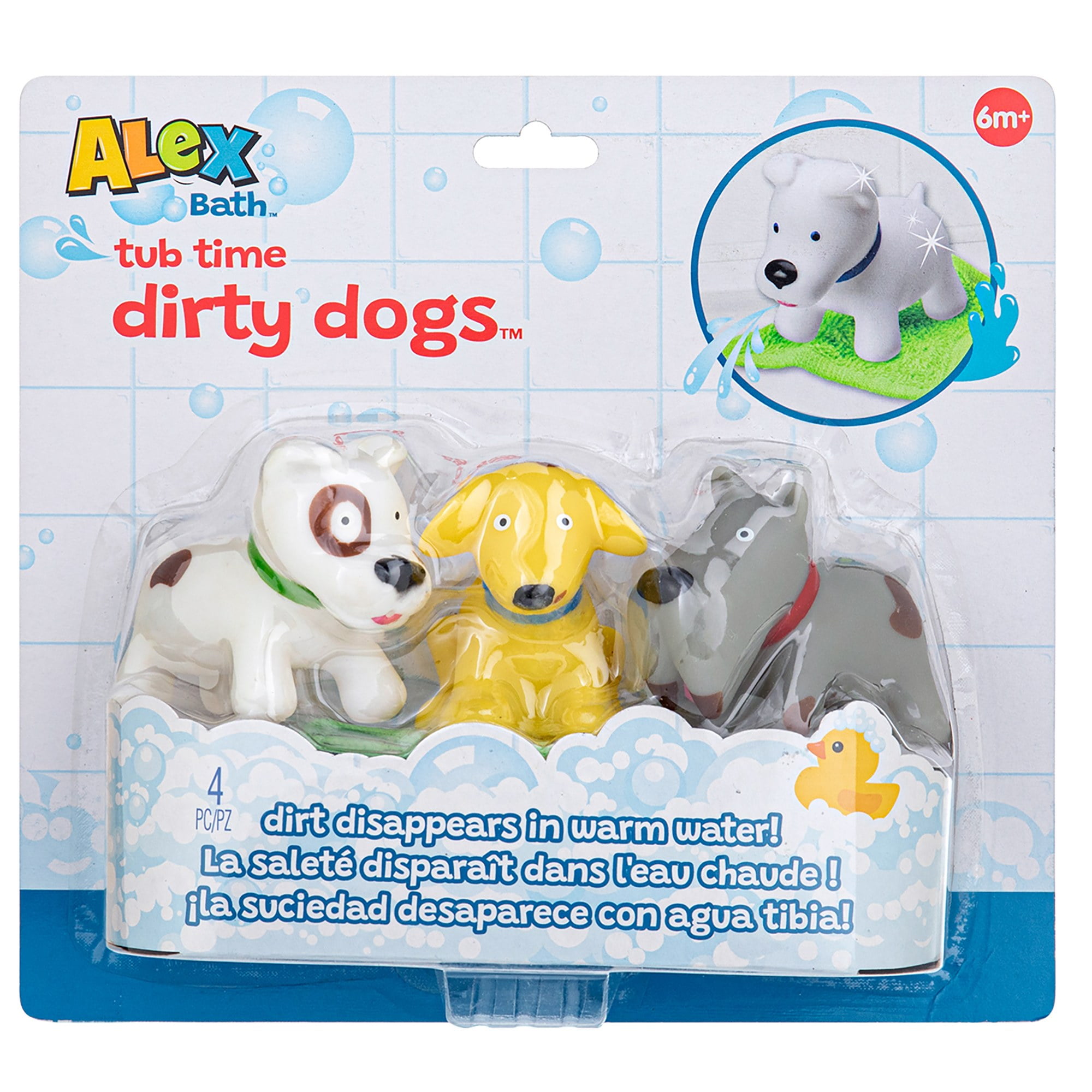 Alex: Dirty Dogs Bath - Bathtime Water Toys, 3 Dog Figures To Clean ...