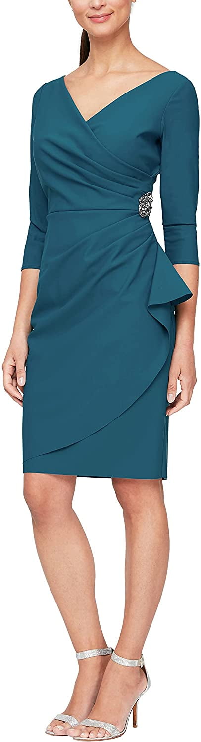 Alex Evenings Women's 3/4 Sleeve Sheath Dress - Walmart.com
