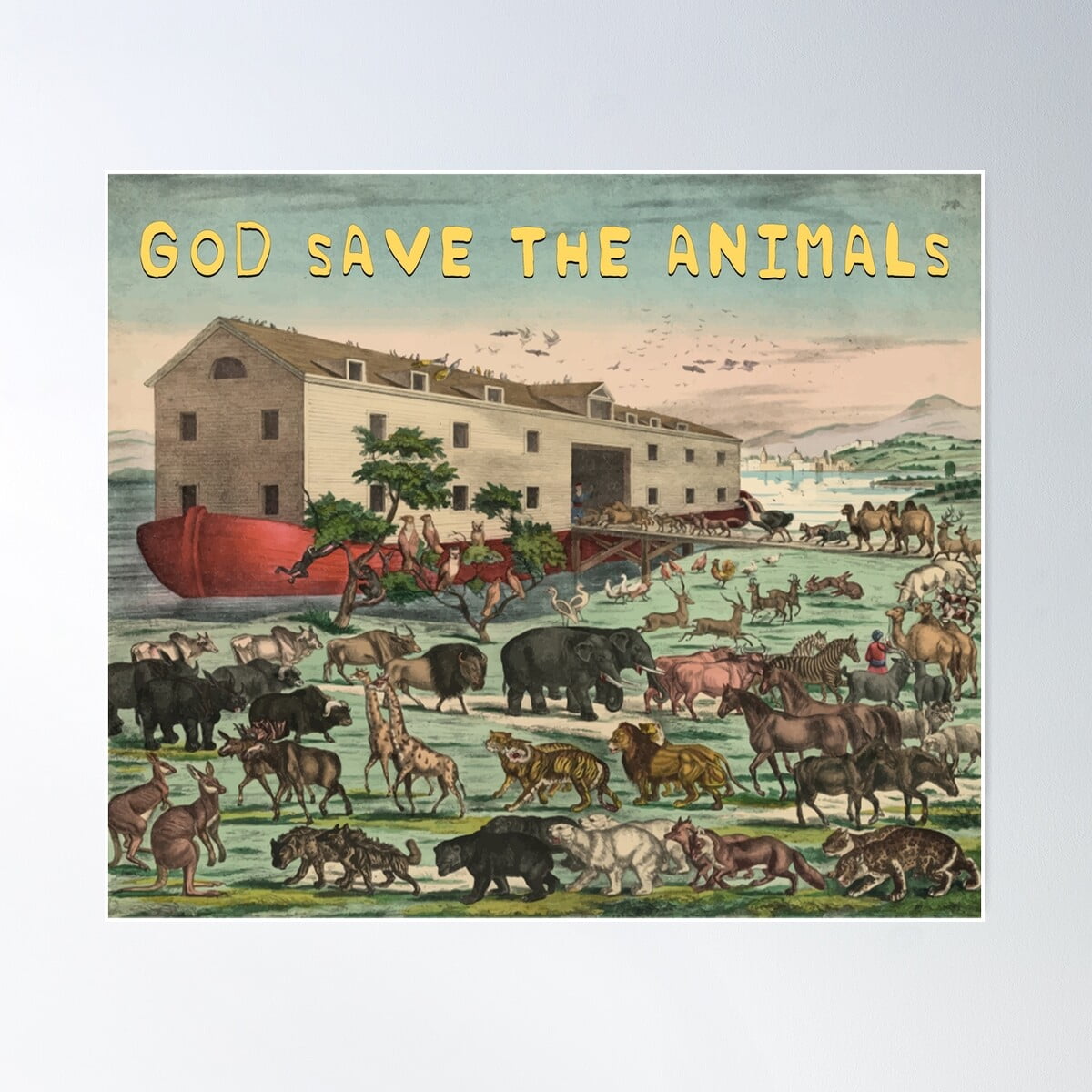 Alex G "God Save The Animals" Noah'S Ark Poster Wall Art, Modern Wall ...