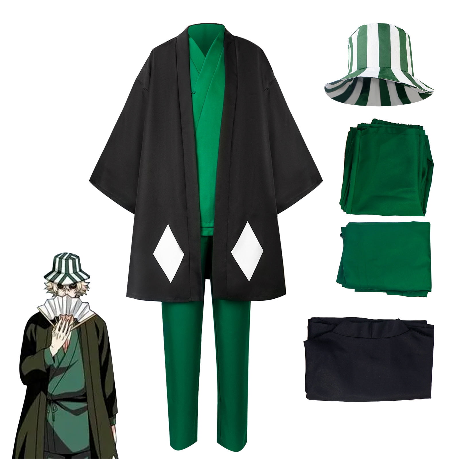 Alex Hot Anime Bleach Cosplay Urahara Kisuke Gotei 13 Costume Kimono ...