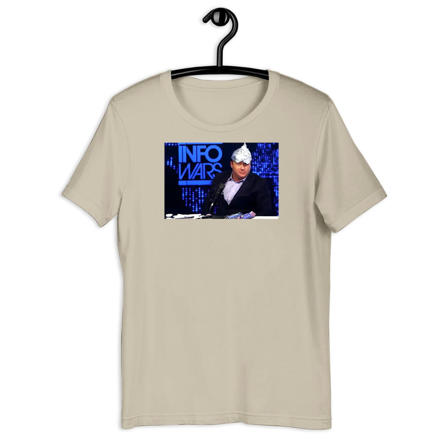 Alex Jones tin foil hat conspiracy infowars Unisex Short Sleeve Tee ...