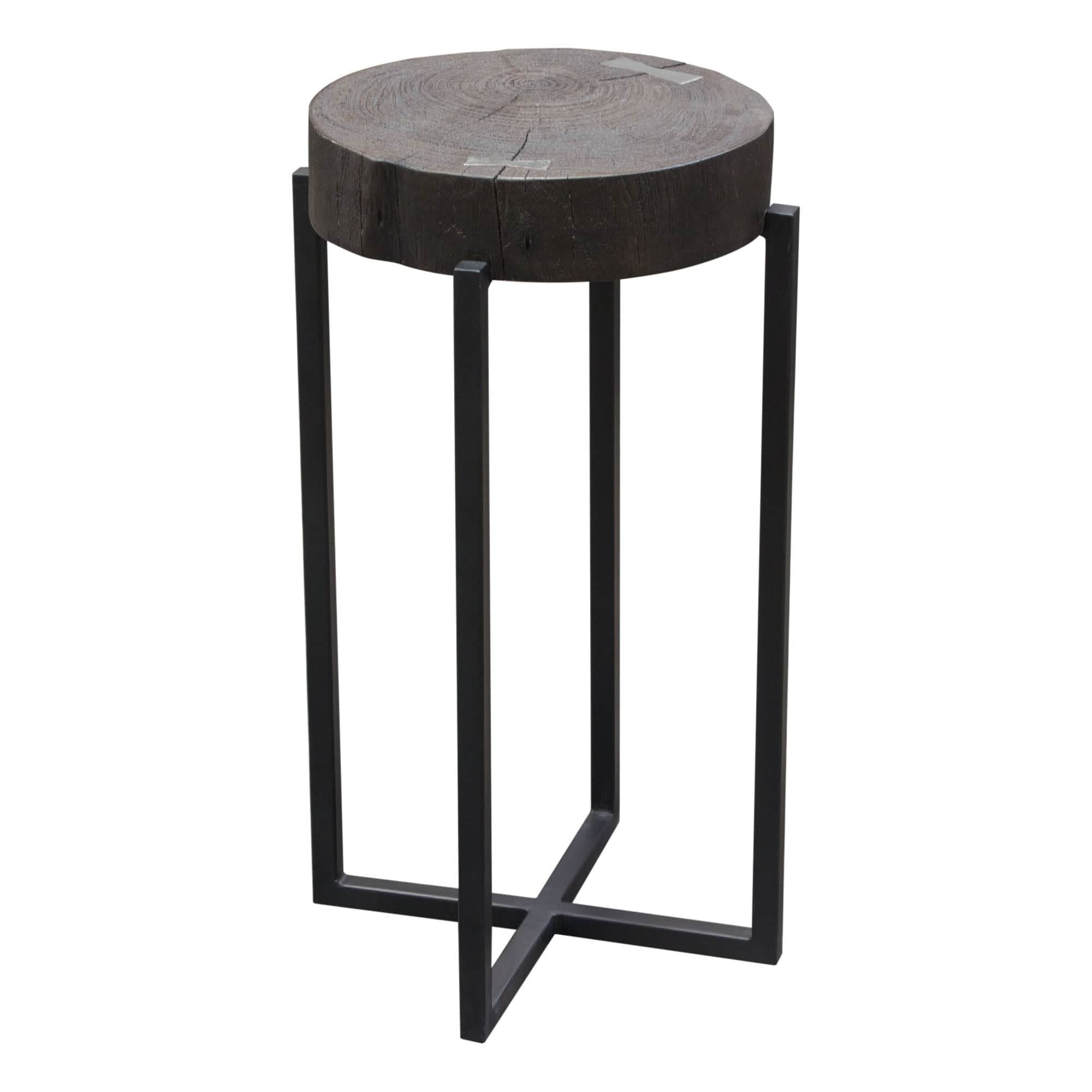 Alex Large 25" Accent Table with Solid Mango Wood Top in Espresso ...
