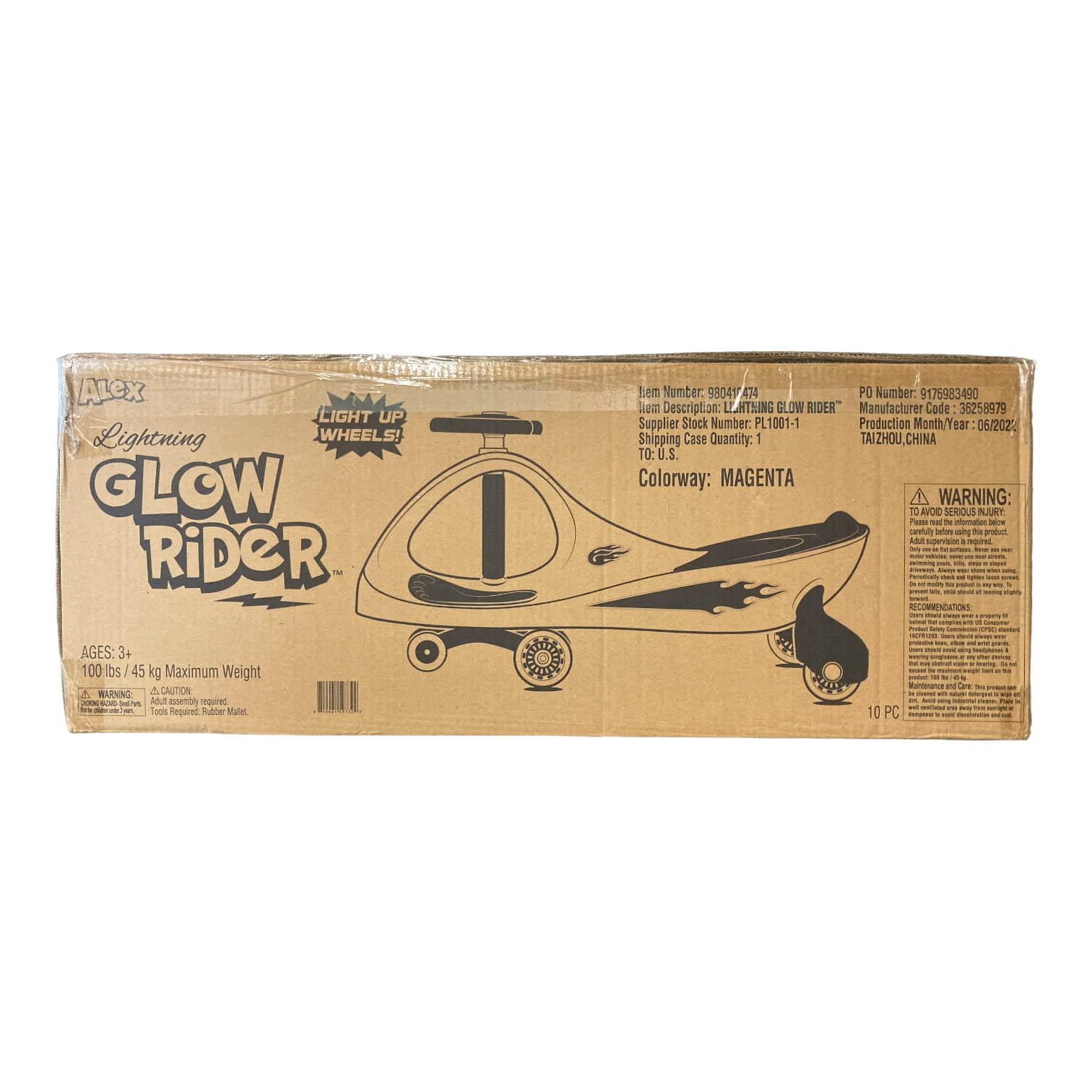 Alex Lightning Glow Rider Motion-Powered Ride-On Car w/ Light Up Wheels ...