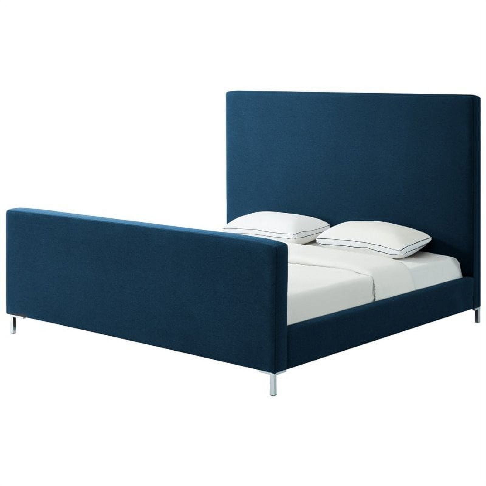 Alex Linen Upholstered Platform Bed Queen Size, Denim - Walmart.com