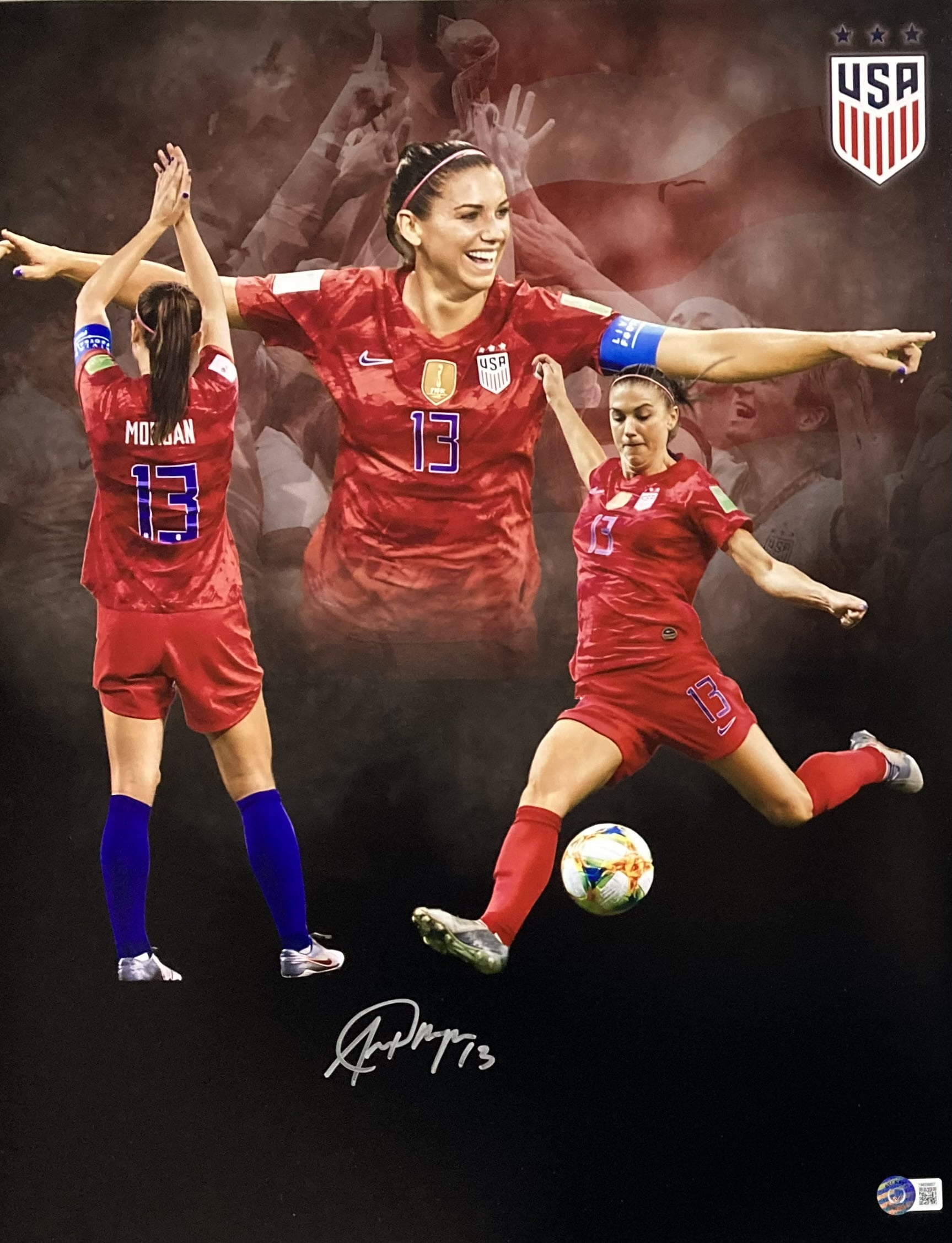 Alex Morgan Signed 16x20 USA Women's Soccer Collage Photo BAS ITP ...
