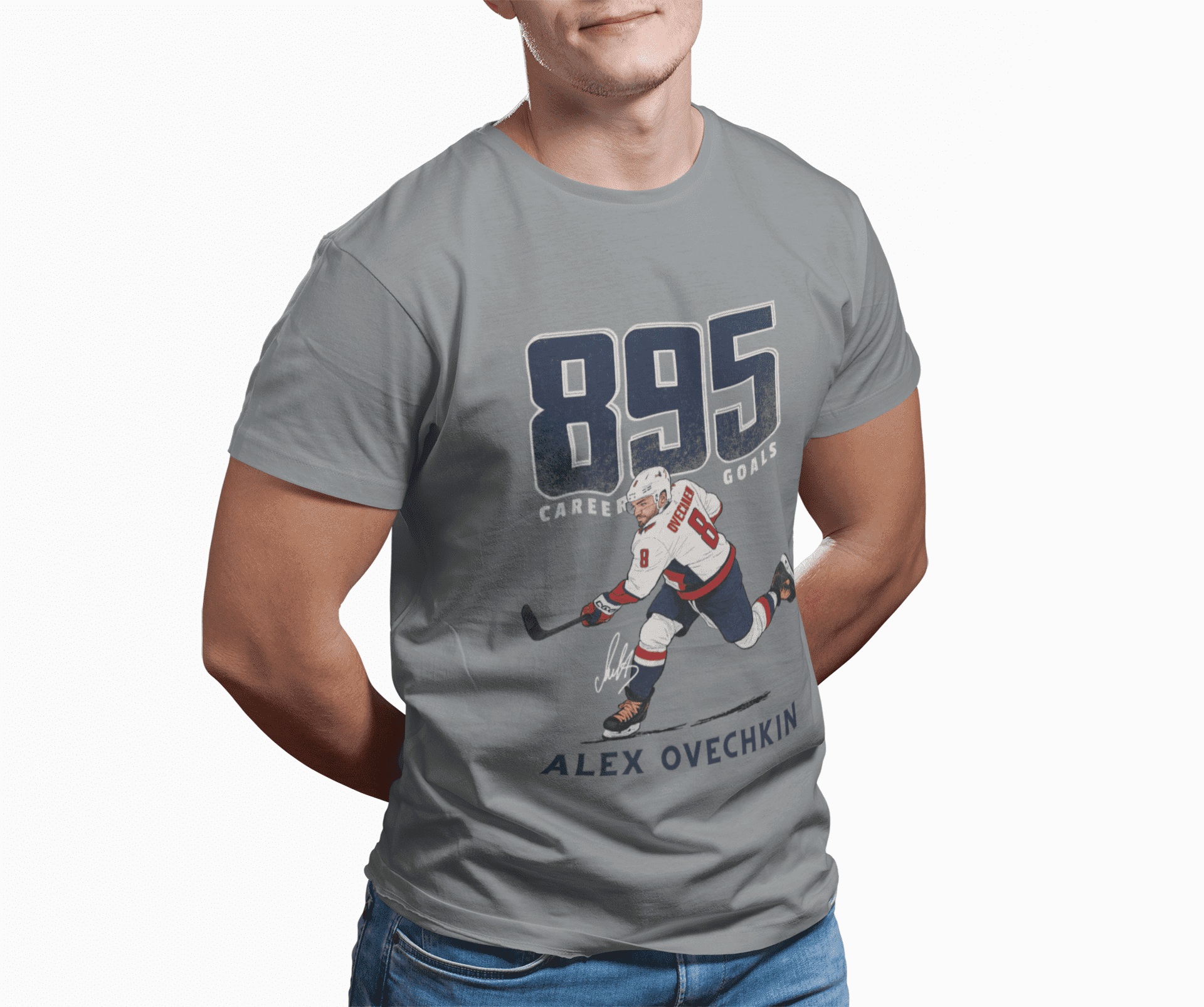 Alex Ovechkin #8 895 Goals Hockey Cartoon for fan Gift Unisex Heavy ...