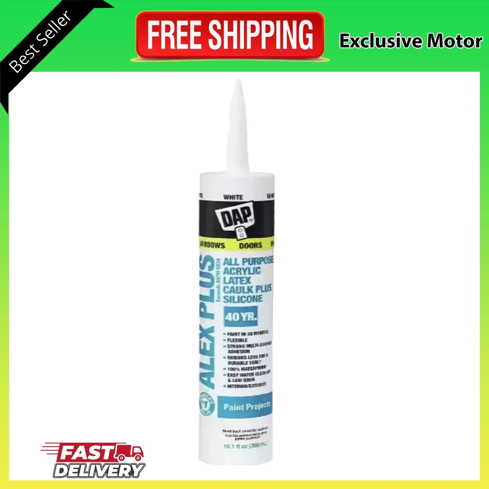 Alex Plus 10.1 Oz. Clear Acrylic Latex Caulk Plus Silicone - Walmart.com