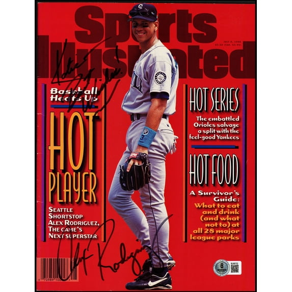 Alex Rodriguez Autographed Sports Illustrated Magazine Seattle Mariners ...