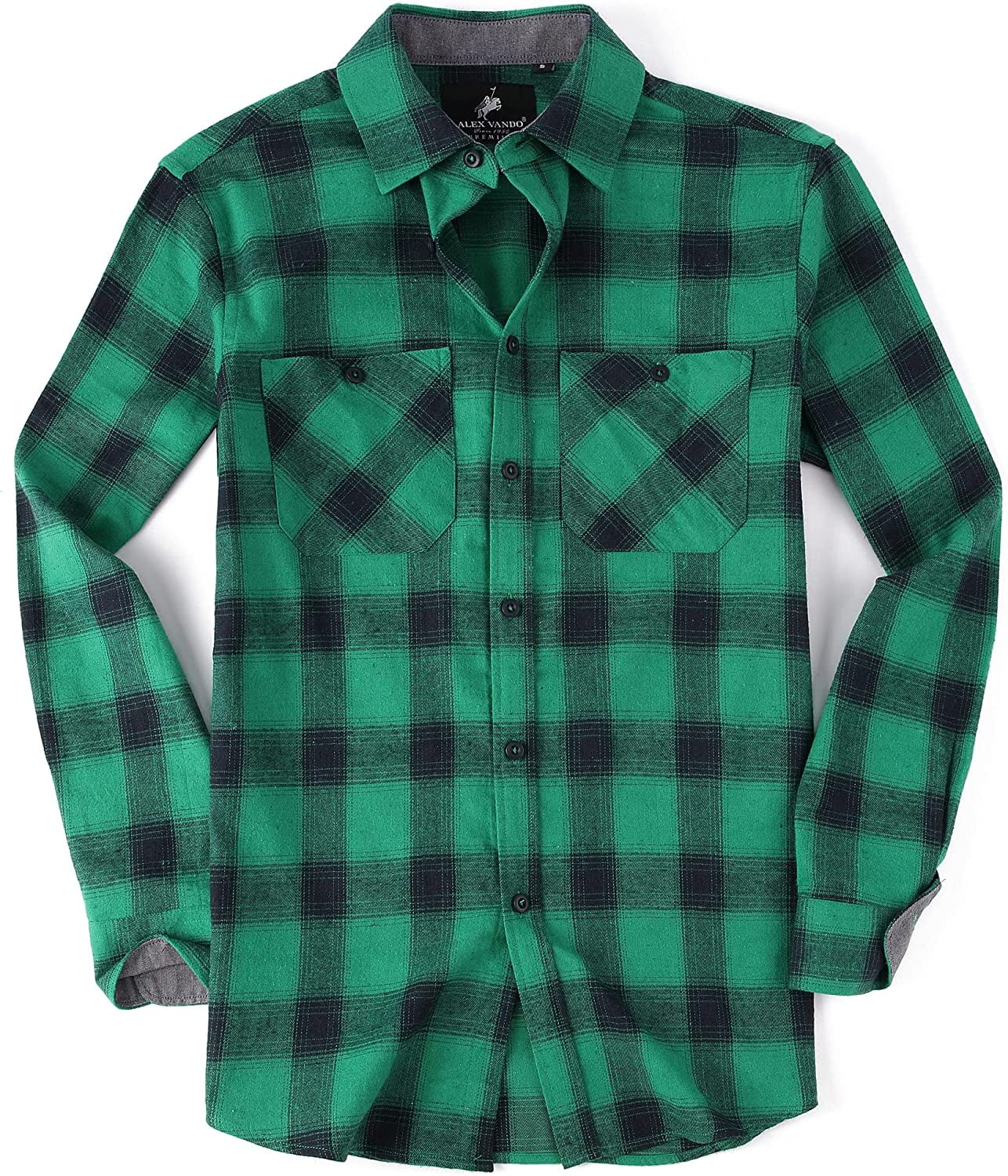 Alex Vando Mens Button Down Shirts Regular Fit Long Sleeve Casual Plaid