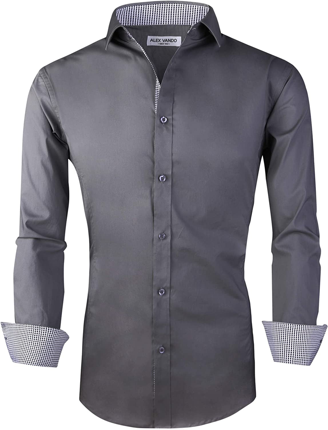 Alex Vando Mens Dress Shirts Regular Fit Long Sleeve Stretch Business
