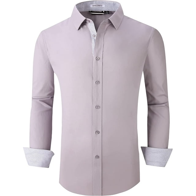 Alex Vando Mens Dress Shirts Regular Fit Long Sleeve Stretch Business ...