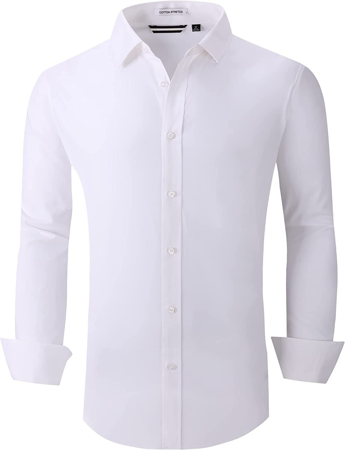 Alex Vando Mens Dress Shirts Regular Fit Long Sleeve Stretch Business Dress Shirts for Men ...