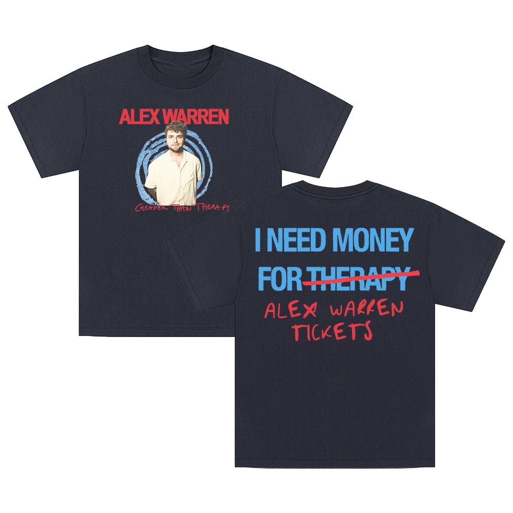 Alex Warren Cheaper Than Therapy Merch T-shirt Crewneck Short Sleeve ...
