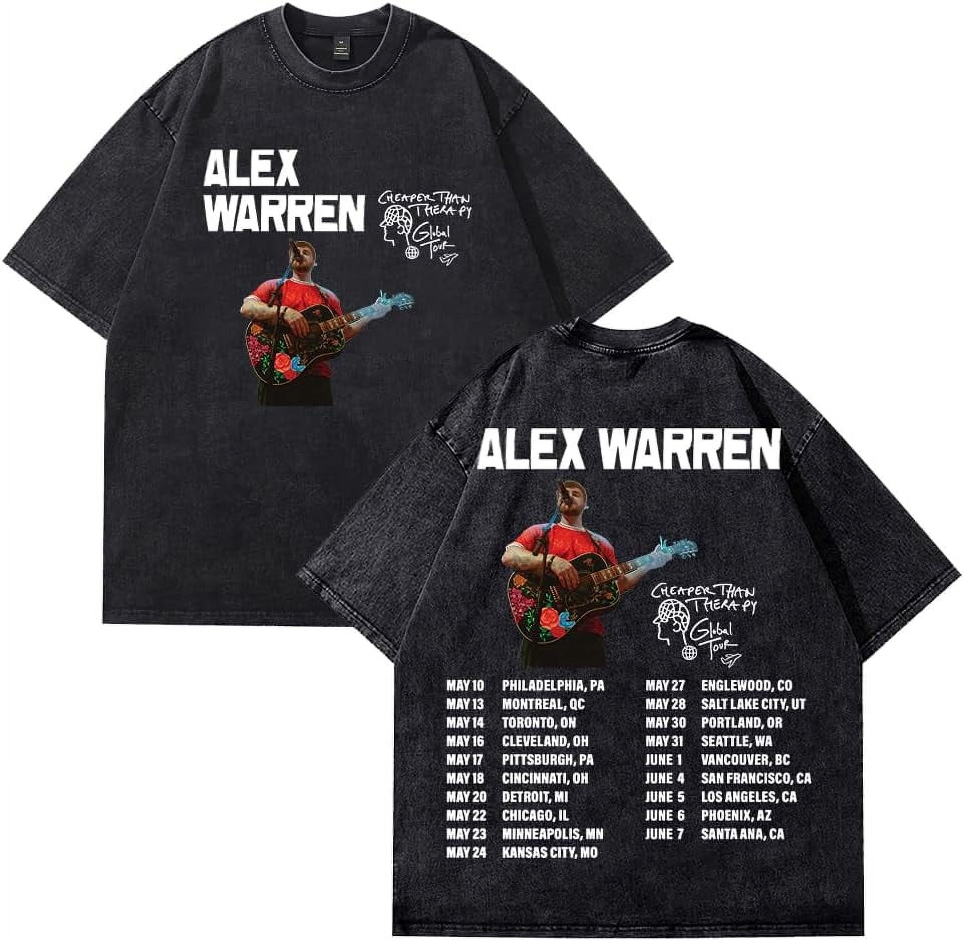 Alex Warren Cheaper Than Therapy Tour 2025 - Short Sleeve Cotton Tee ...
