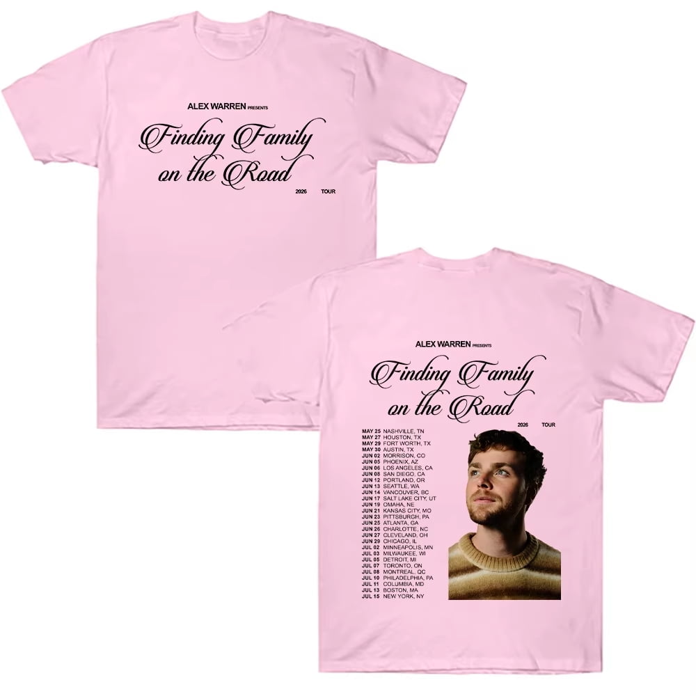 Alex Warren Finding Family on The Road 2026 Tour T-Shirt Unisex Short ...